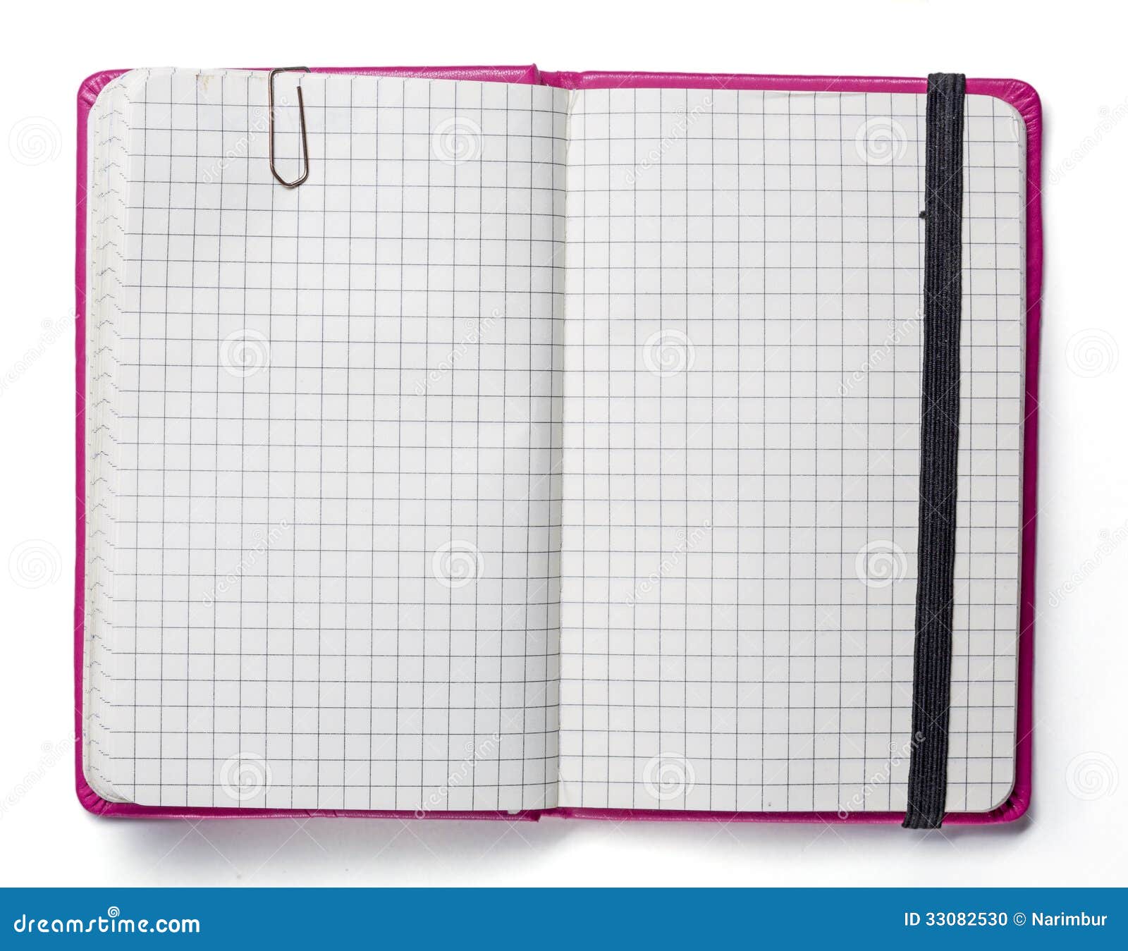 Blank Page of Pink Note Book with Paper Clip and Elastic Strap I Stock ...
