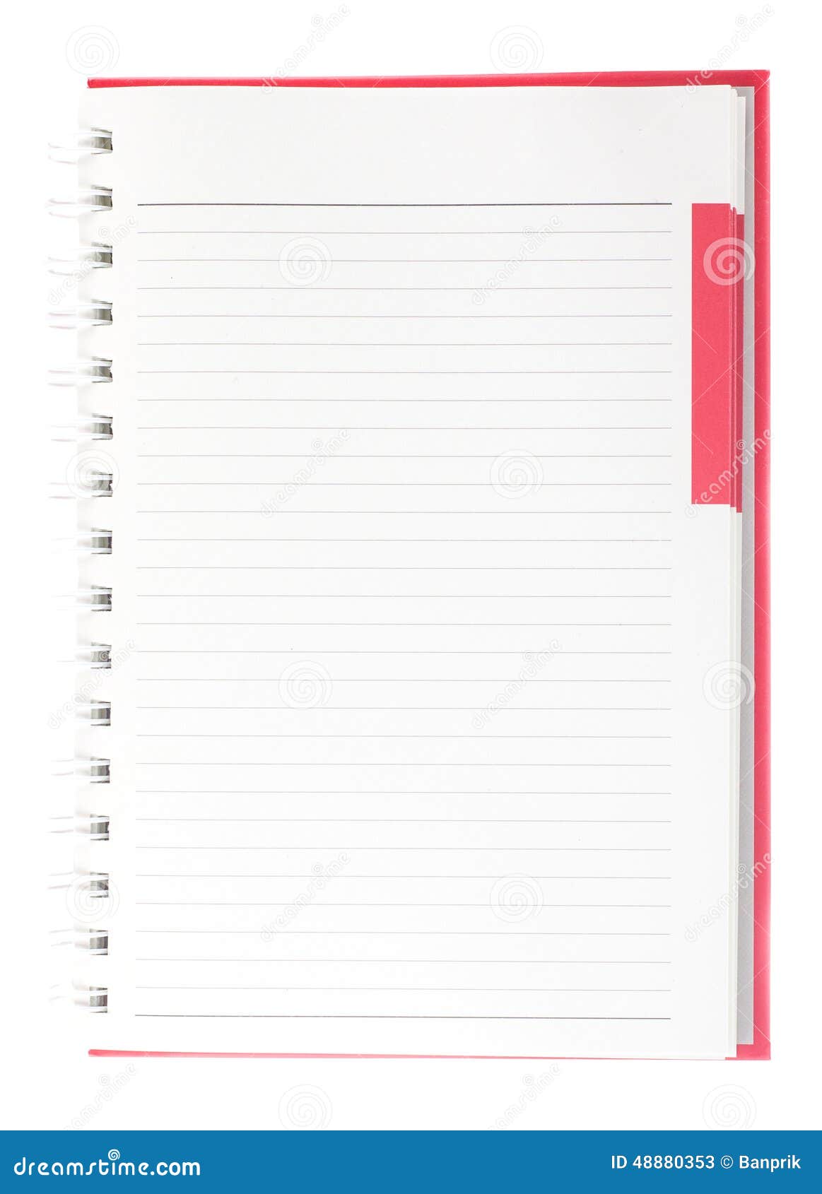 Blank Page of Red Spiral Notebook Stock Image - Image of open, page ...
