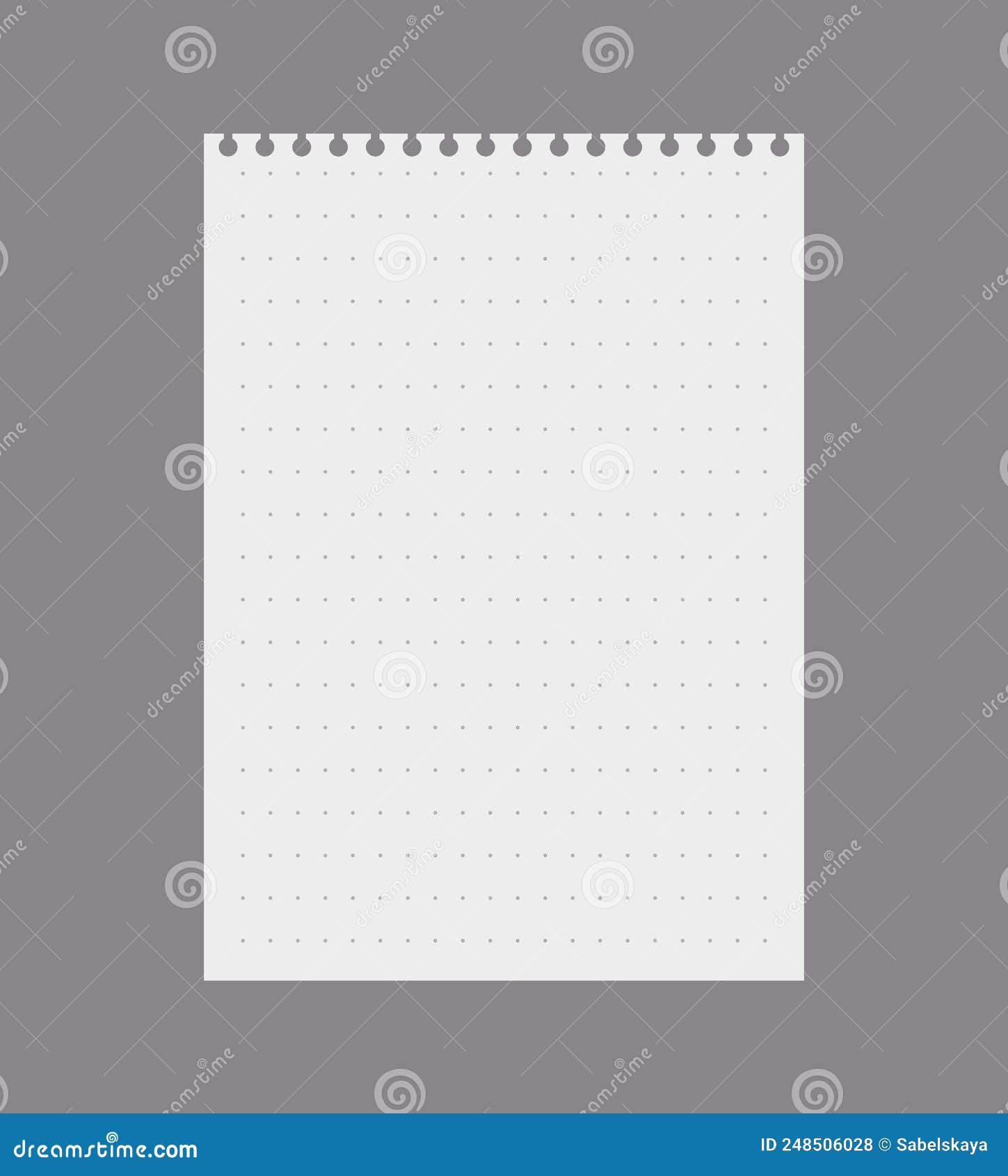 Blank Page from Spiral Notepad Mockup Realistic Vector Illustration ...
