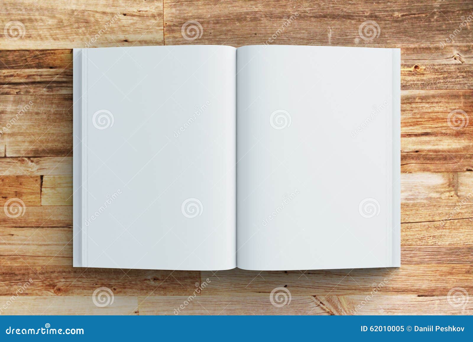 Blank Pages of Diary on Wooden Table Stock Illustration - Illustration ...