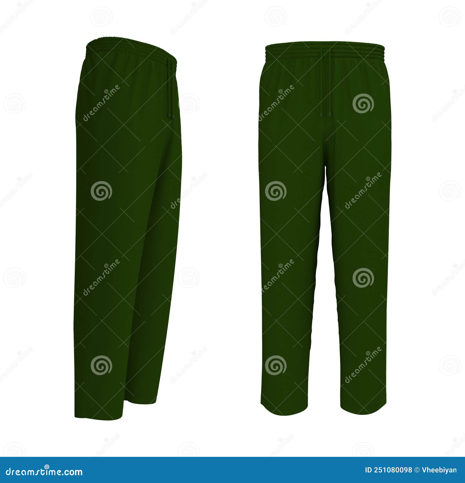Blank Pants Mockup, Front and Side Views Stock Illustration ...