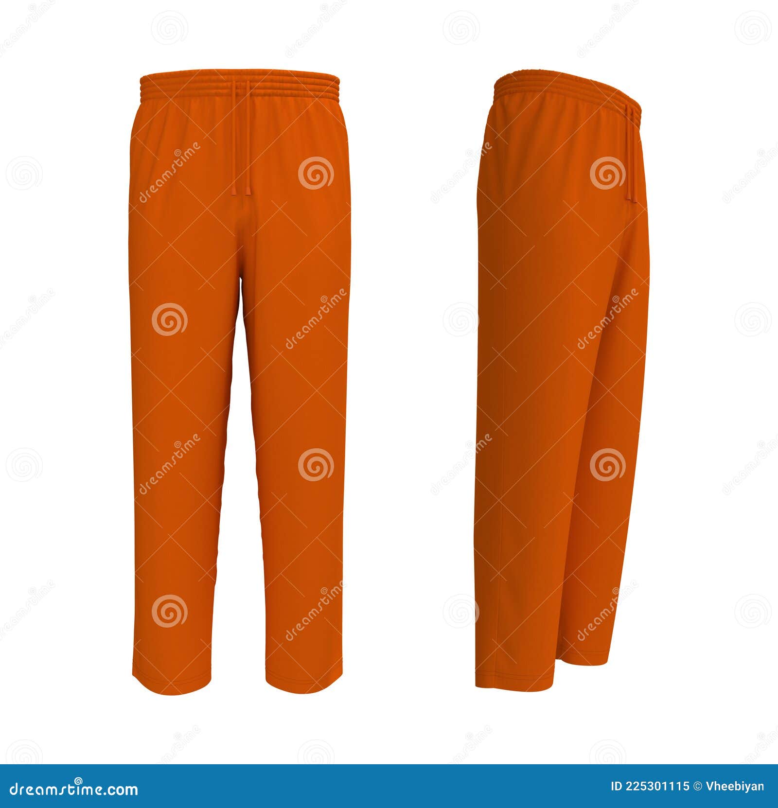 Blank Pants Mockup in Front and Side Views. Sweatpants Stock ...