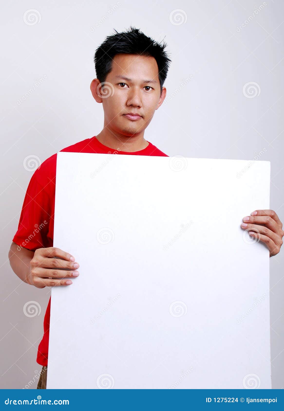 Blank Paper for Advertisment Stock Photo - Image of isolated, happy ...