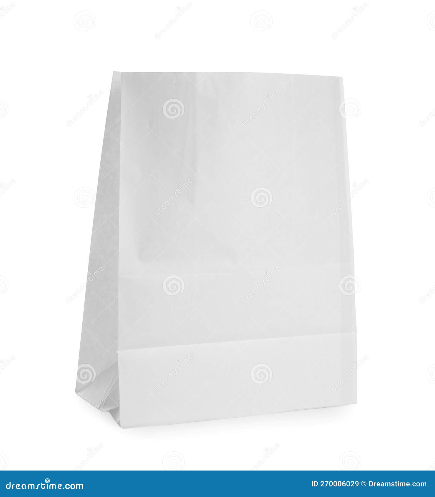 Blank Paper Bag Isolated on White. Mockup for Design Stock Image ...