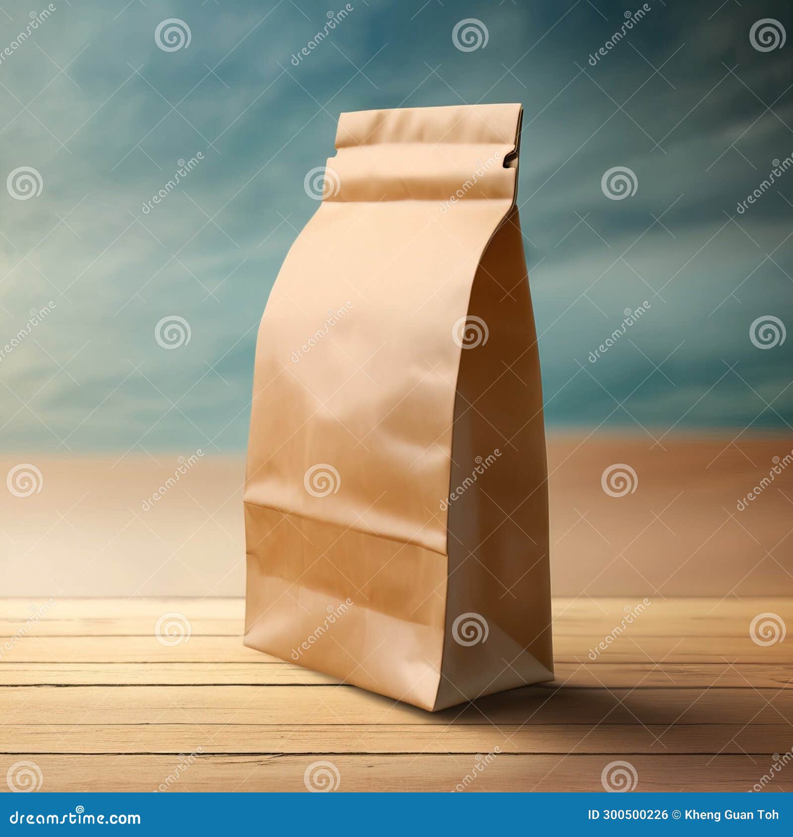 Blank Paper Bag Container, Generic Product Packaging Mockup Stock ...