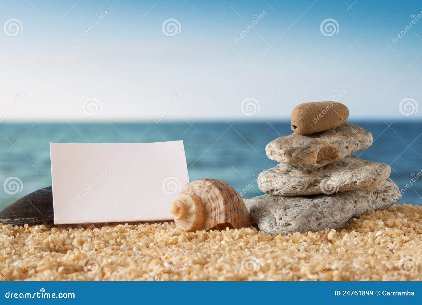 Blank Paper Banner and Ocean Scene Stock Image - Image of natural ...