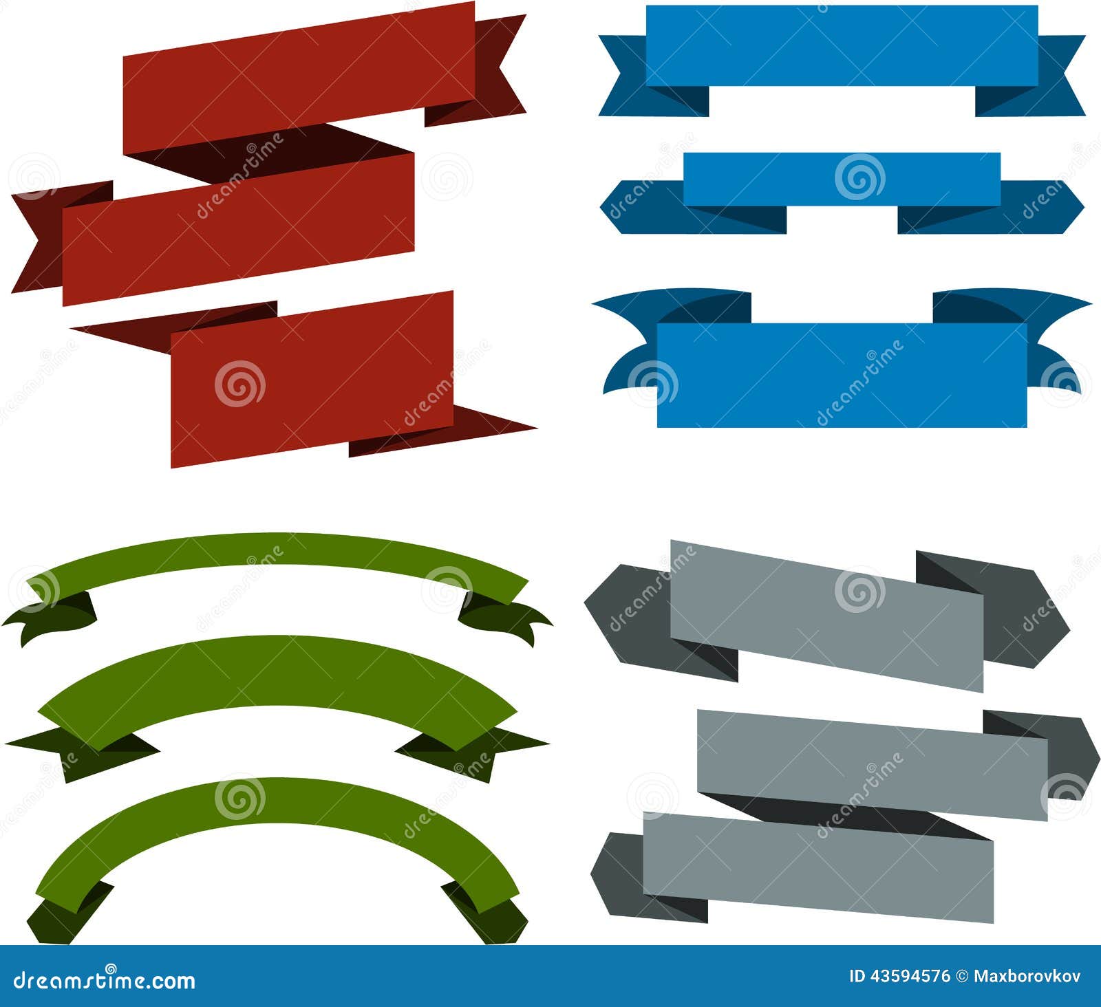 Blank Paper Banners for Text. Stock Vector - Illustration of origami ...