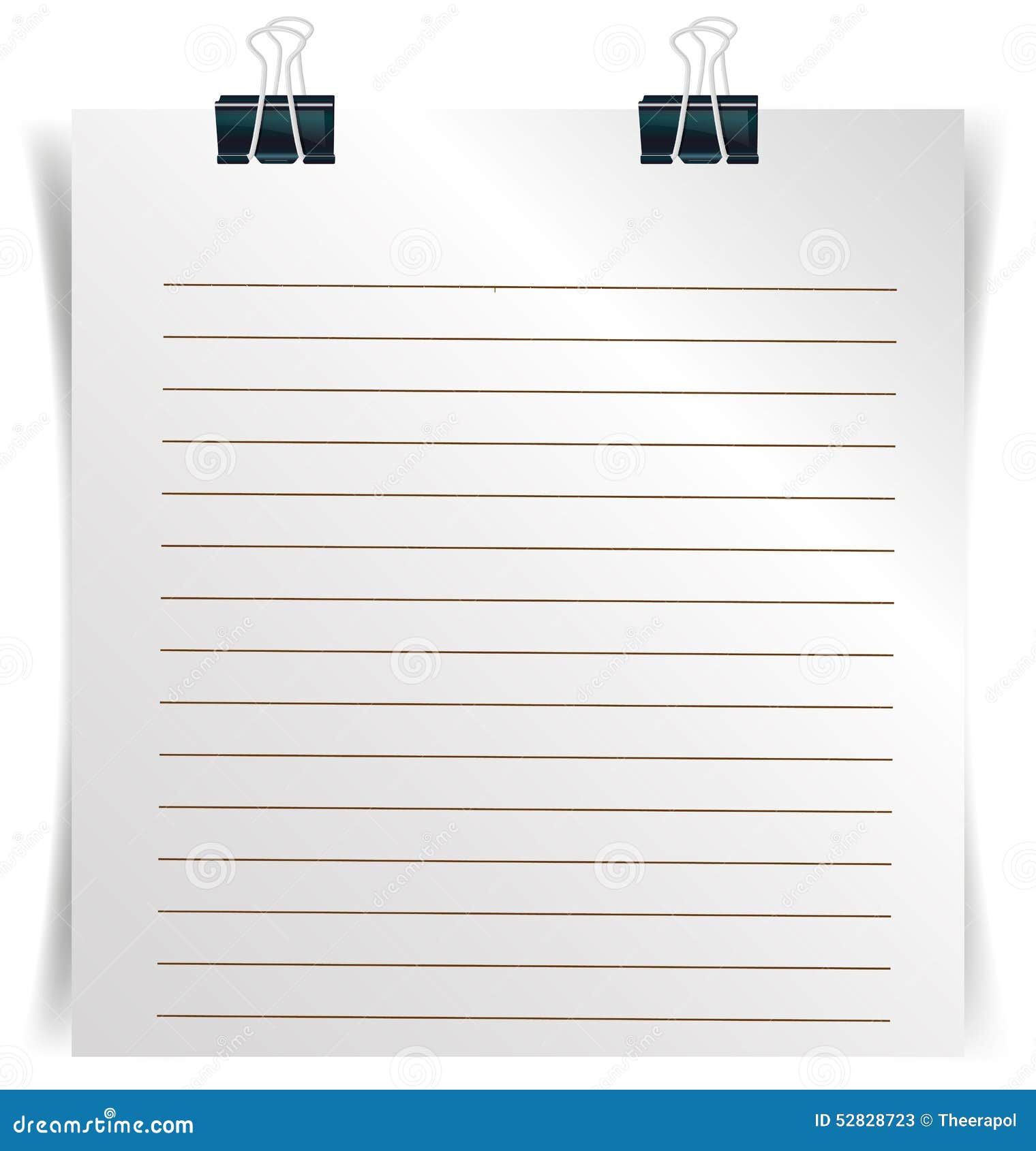Blank paper stock illustration. Illustration of attached - 52828723