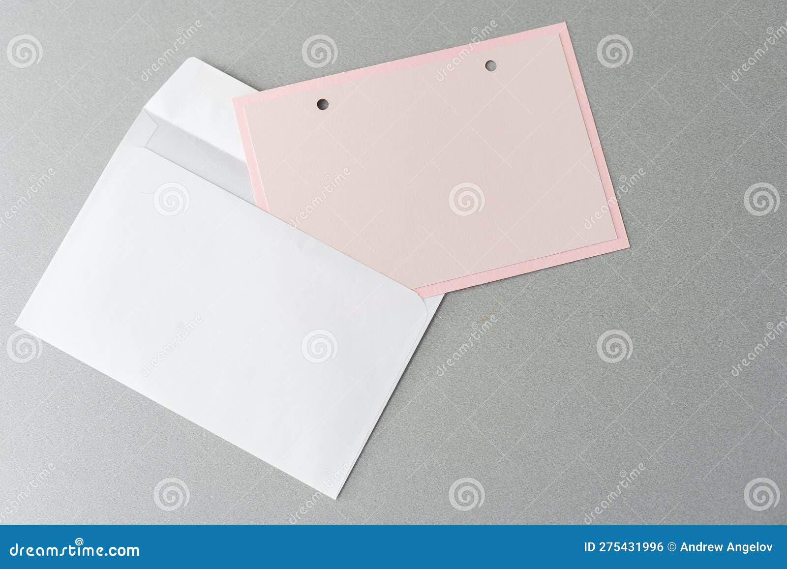 Blank Paper Card with Envelop Stock Photo - Image of empty, background ...