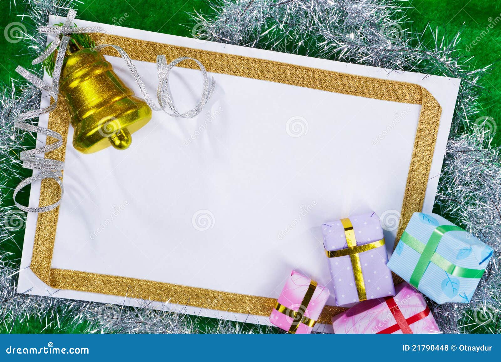 Blank Paper and Christmas Presents Stock Photo - Image of ornament ...