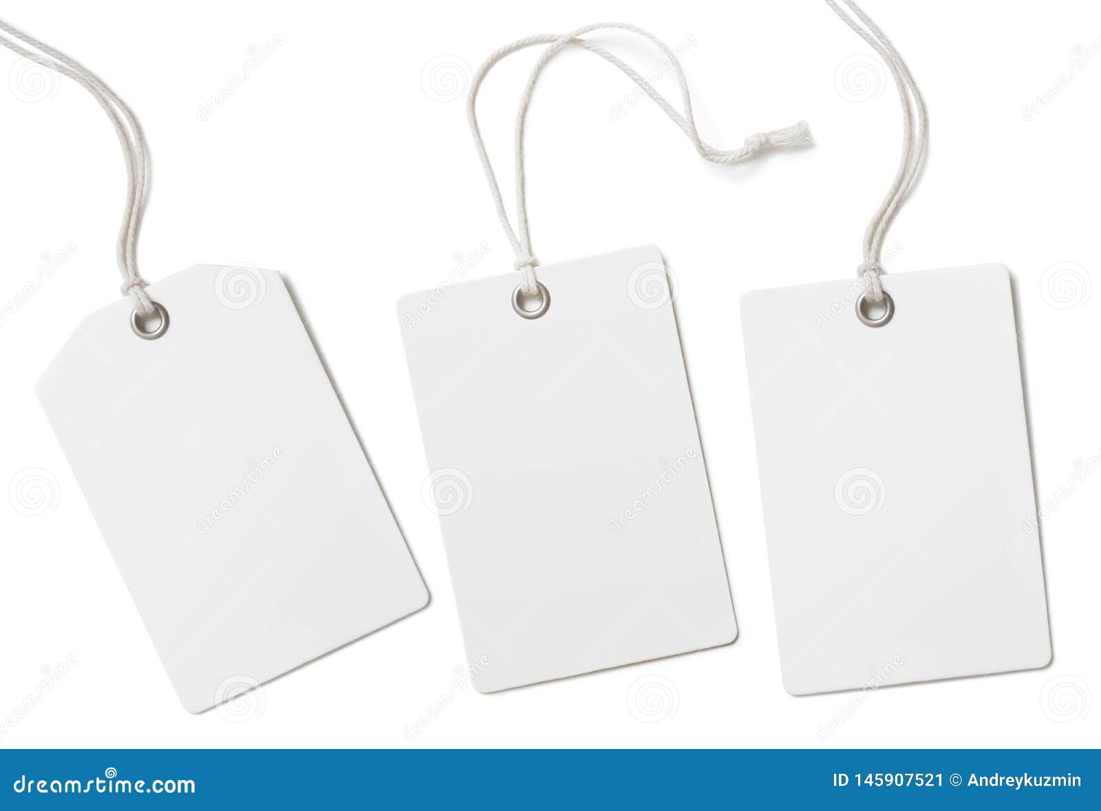 Blank Paper Cloth Labels or Price Tags Set Isolated Stock Image - Image ...