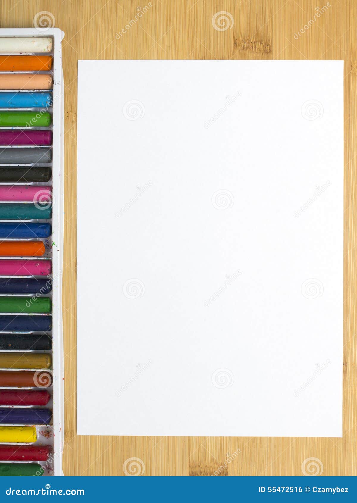 Blank Paper and Colorful Crayons Stock Photo - Image of sketch, yellow ...