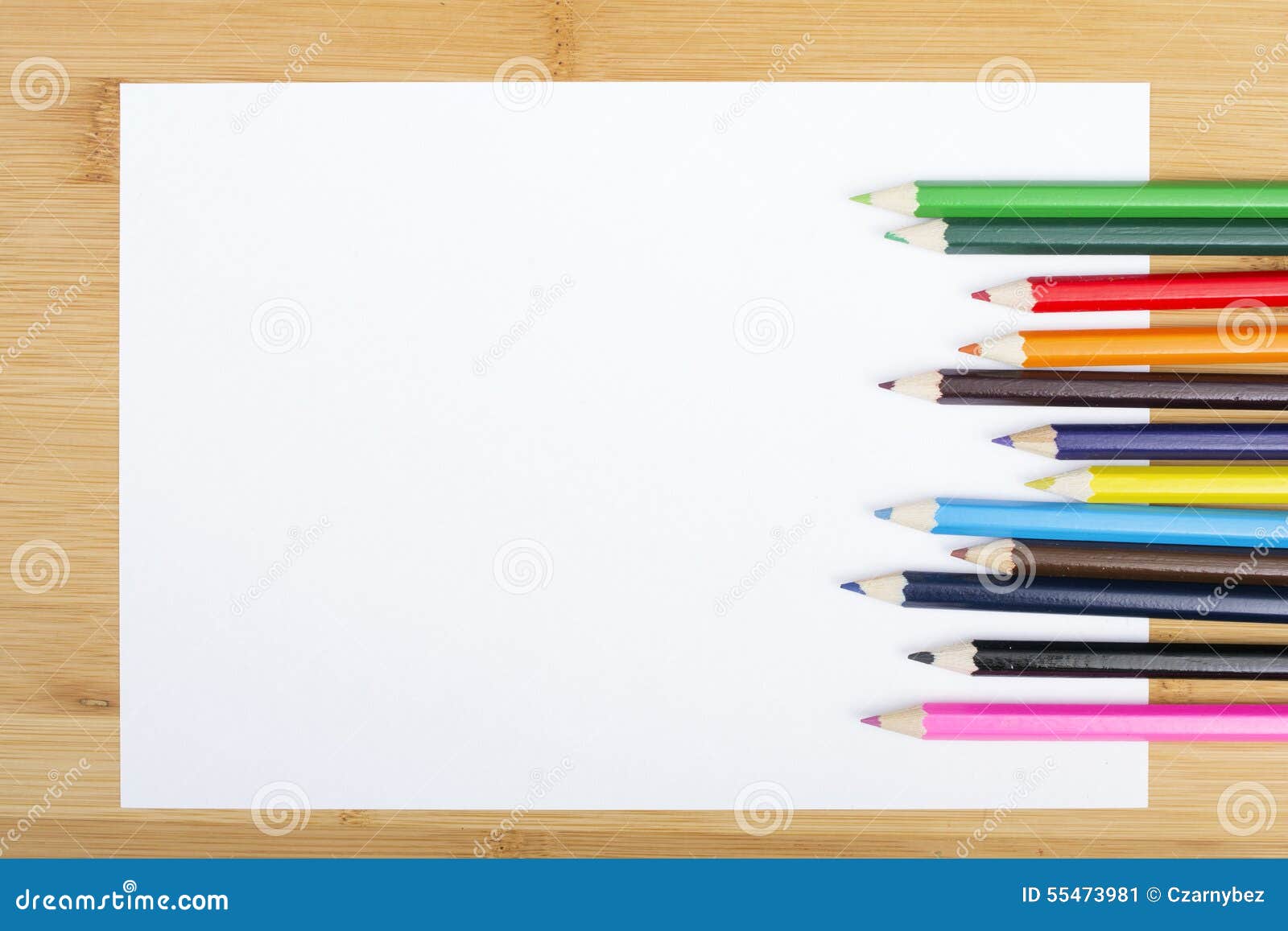 Blank Paper and Colorful Crayons Stock Image - Image of space, white ...