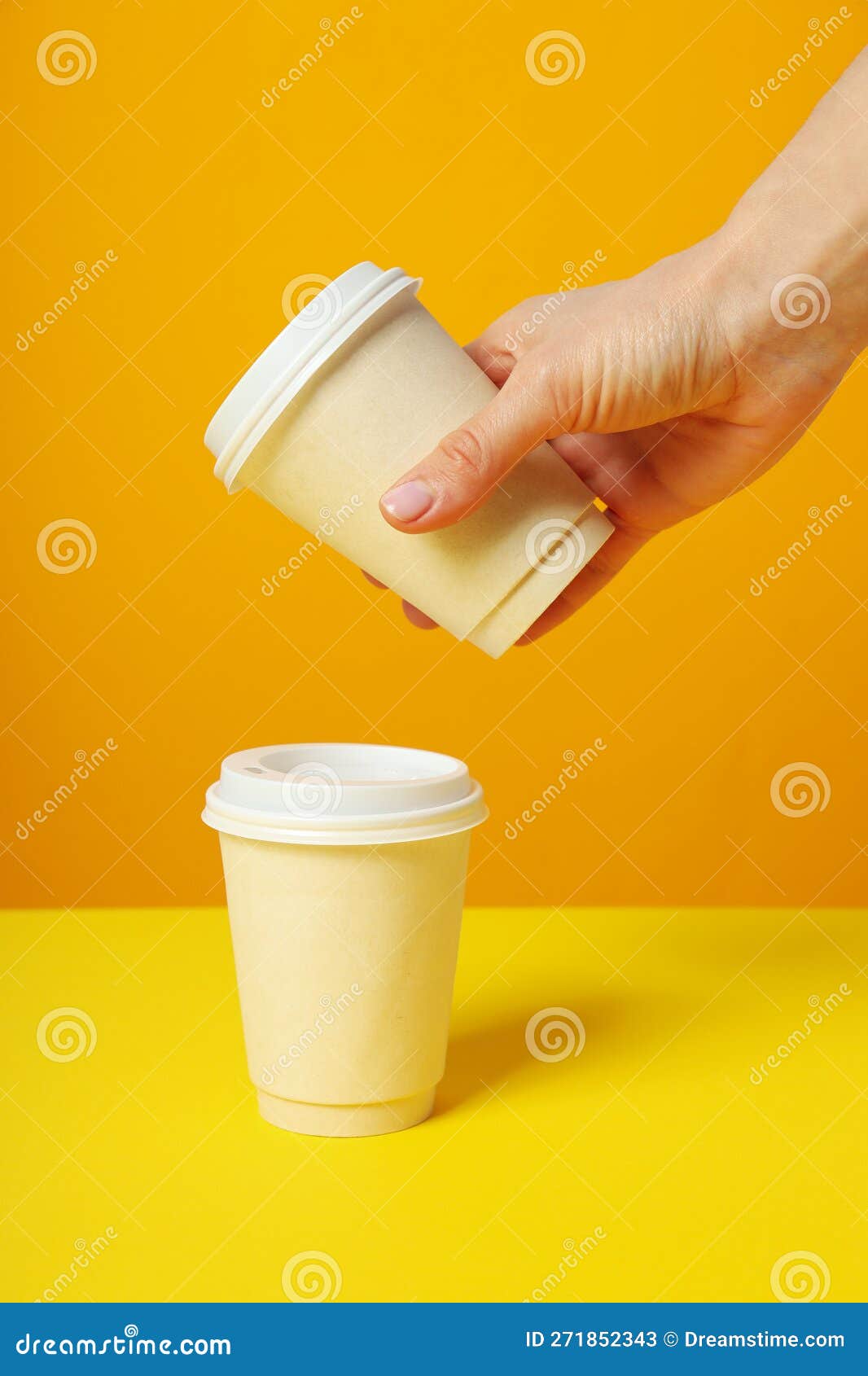 Blank Paper Cups, Composition for Delivery and Take Away Concept Stock ...