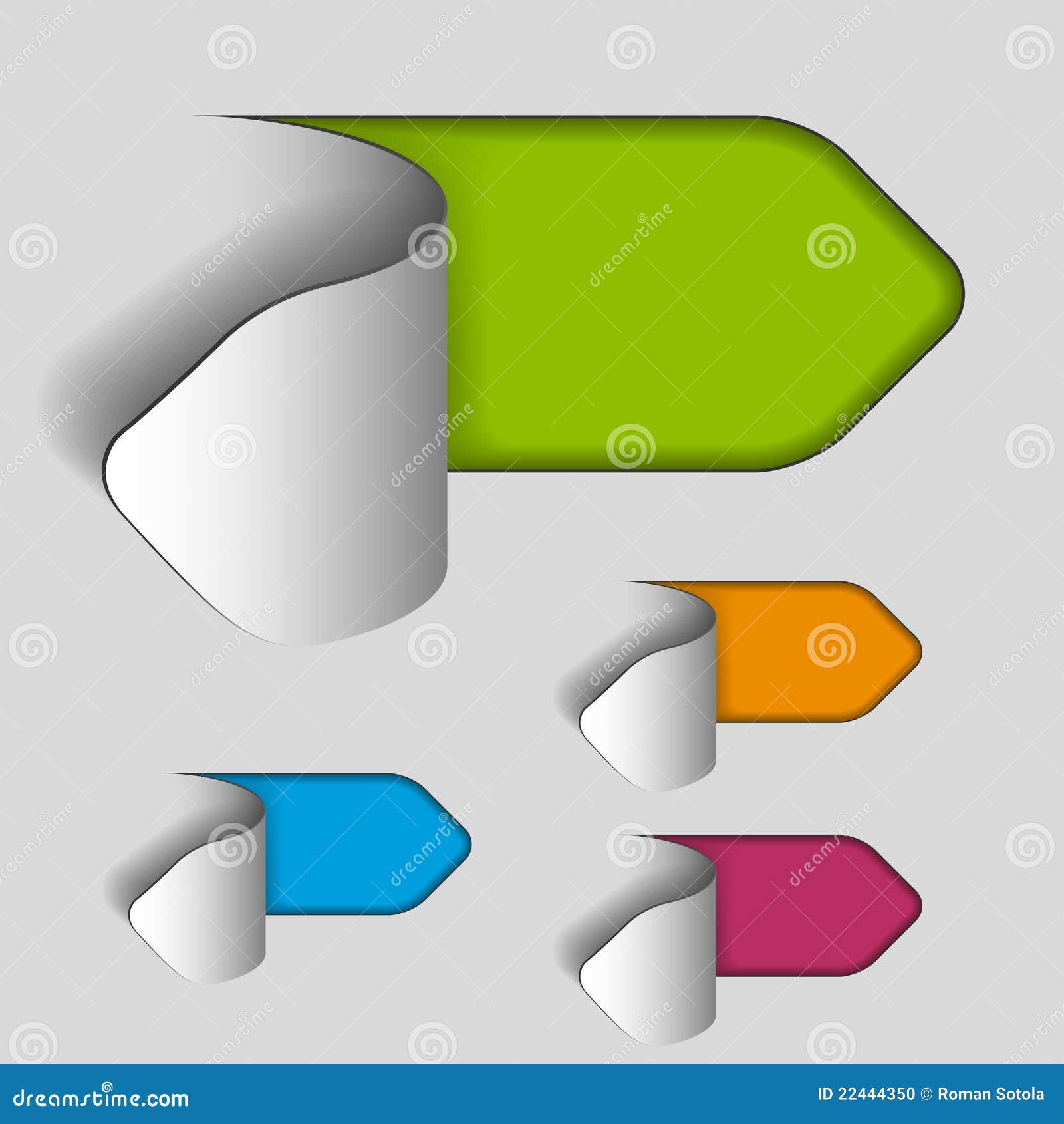 Blank Paper Cut Out Arrow Labels Stock Vector - Illustration of icon ...