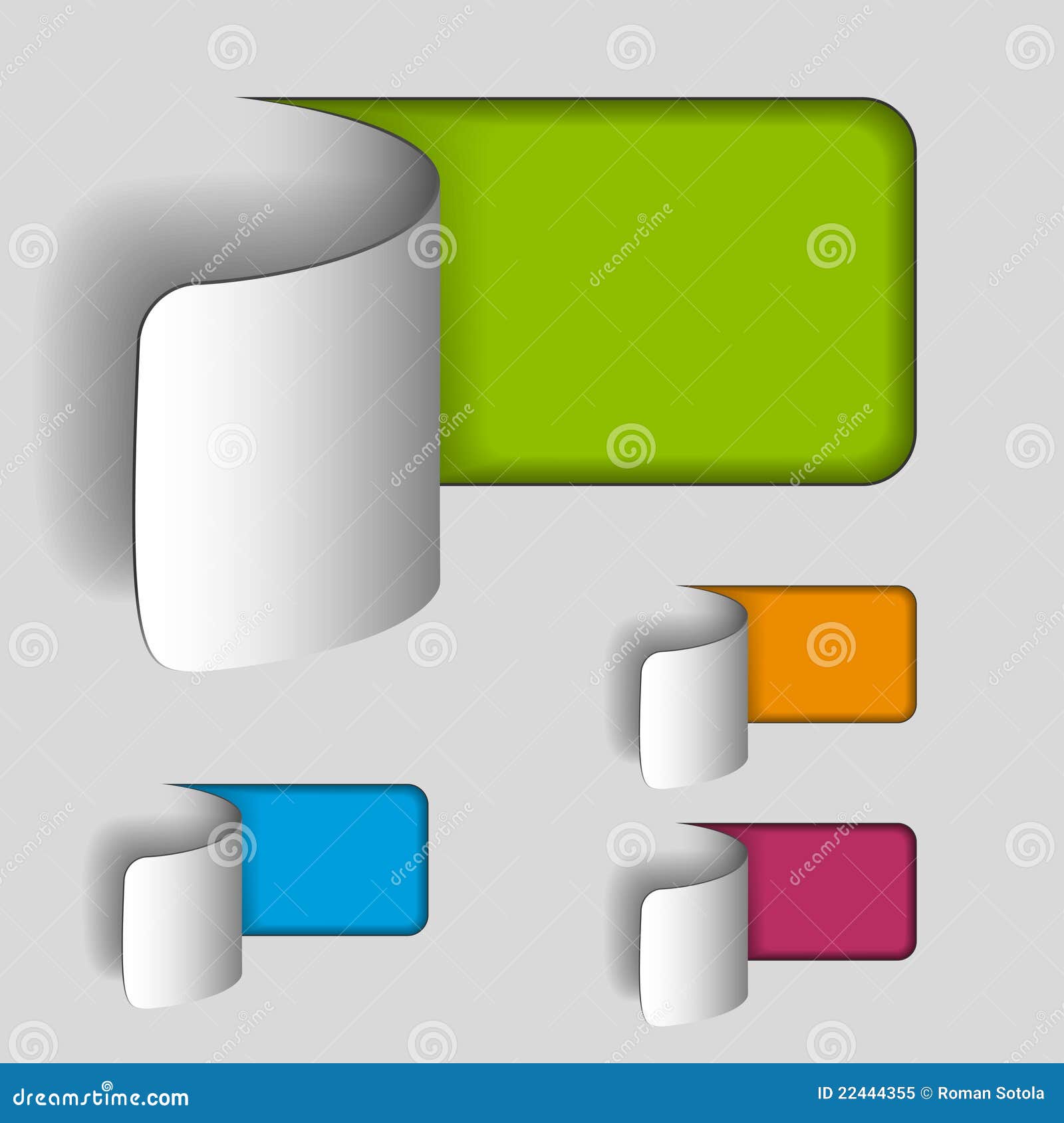 Blank Paper Cut Out Rectangle Labels Stock Vector - Illustration of ...