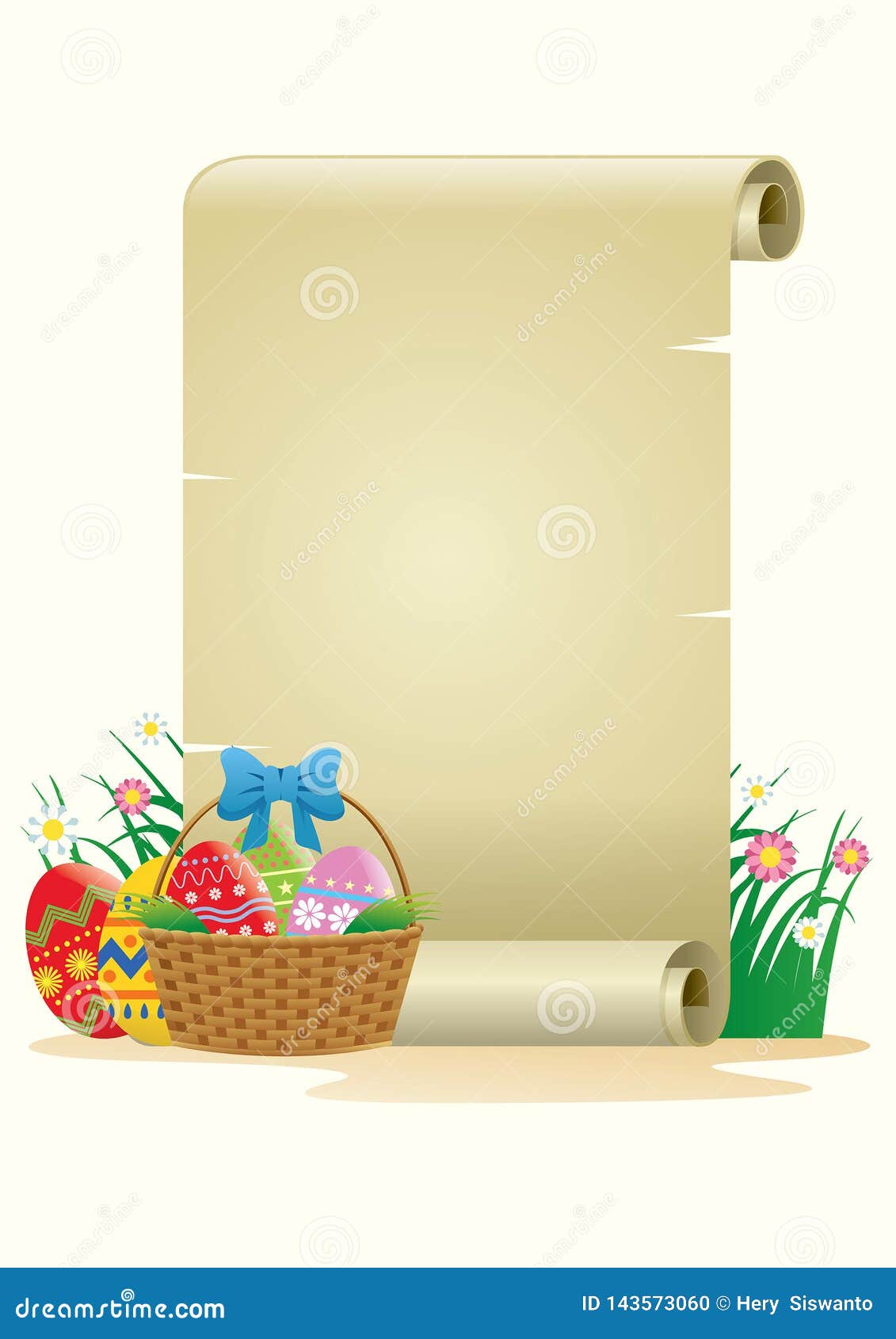 Blank Paper for Easter Theme Concept Design Stock Vector - Illustration ...