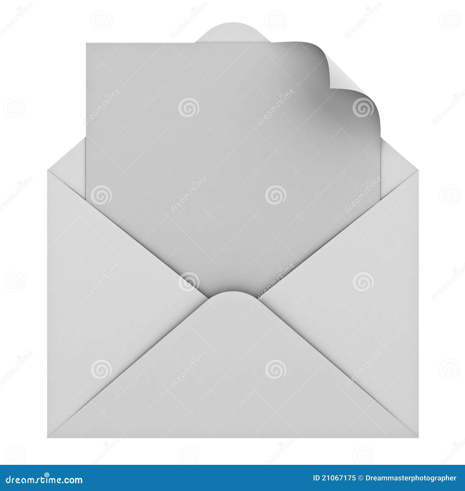 Blank paper in envelope stock illustration. Illustration of corner ...