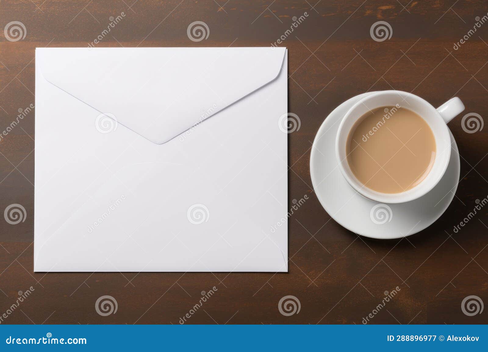 Blank A4 Paper and Envelope on Table AI Generated Stock Illustration ...