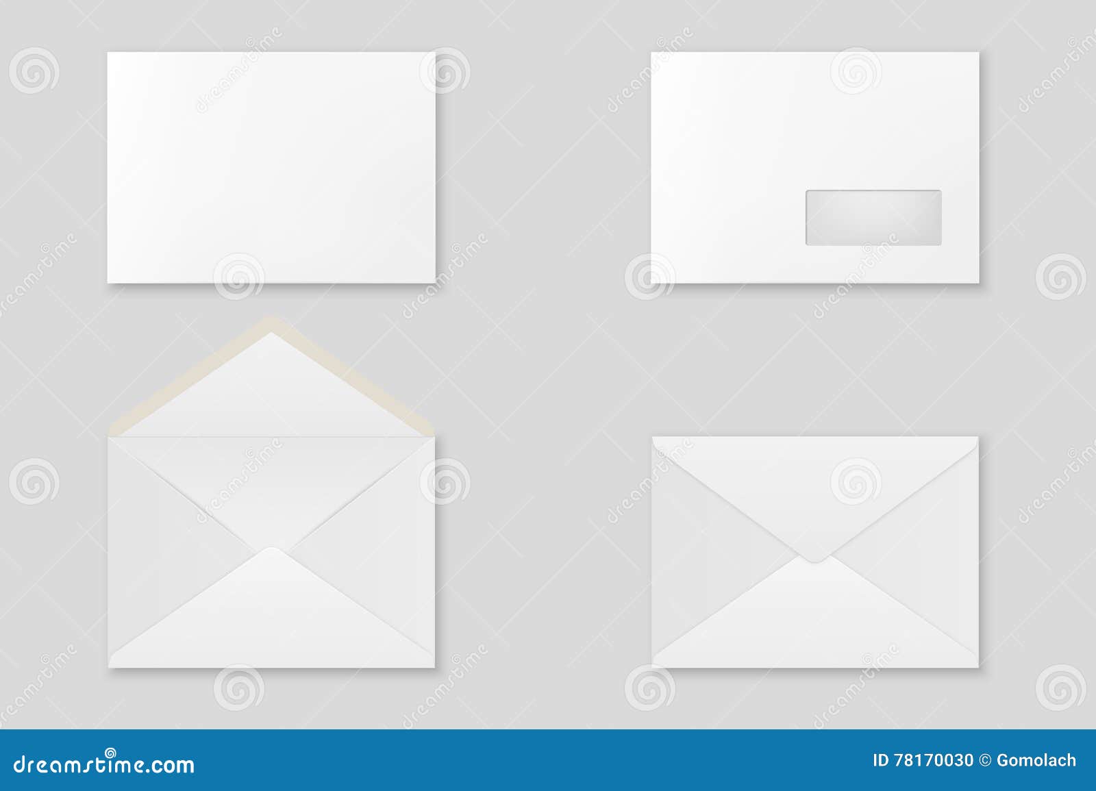 Blank paper envelopes. stock vector. Illustration of envelope - 78170030
