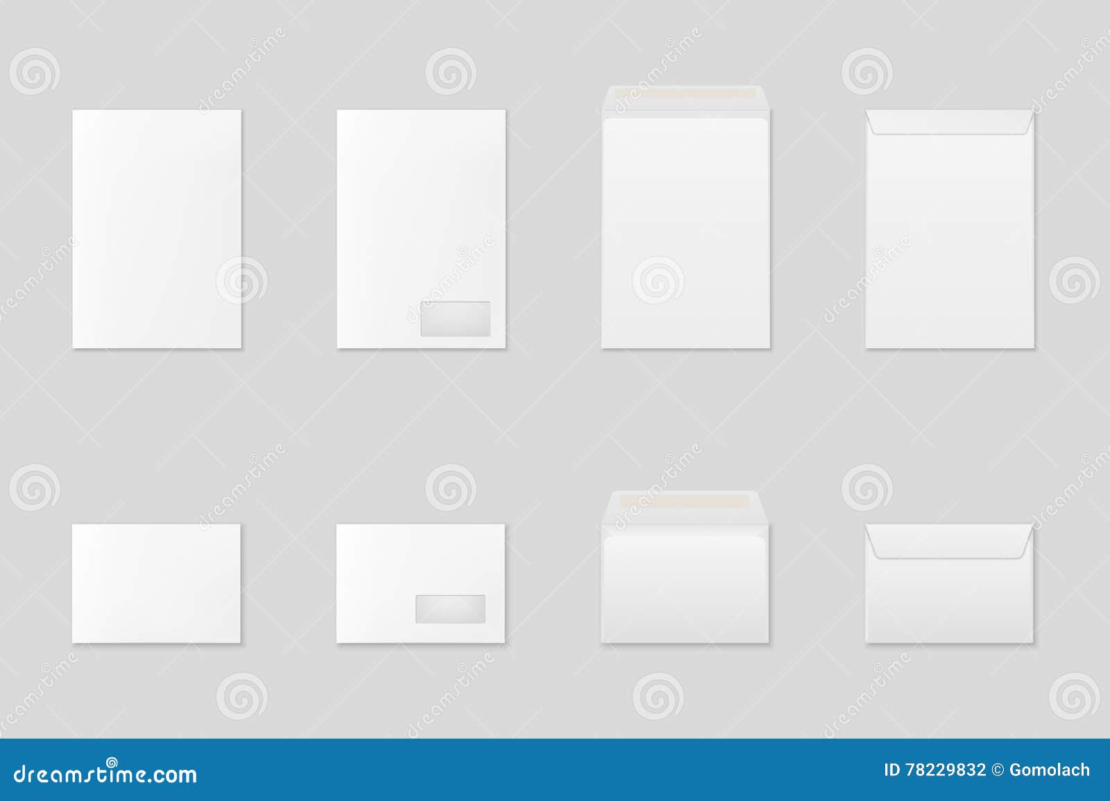 Blank paper envelopes. stock vector. Illustration of icon - 78229832