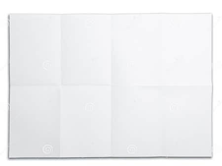 Blank Paper with Fold Mark. Isolated on White Stock Image - Image of ...
