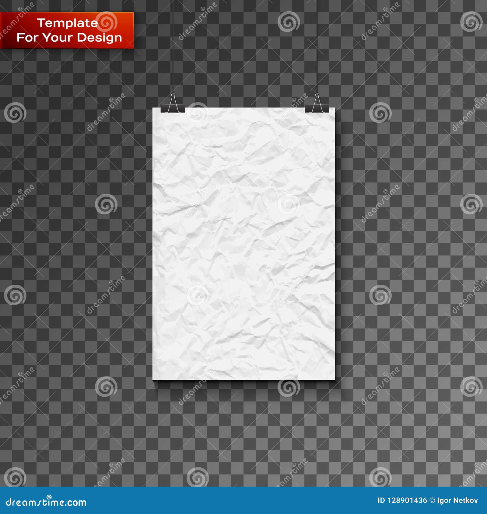 Blank paper frame on wall stock vector. Illustration of realistic ...