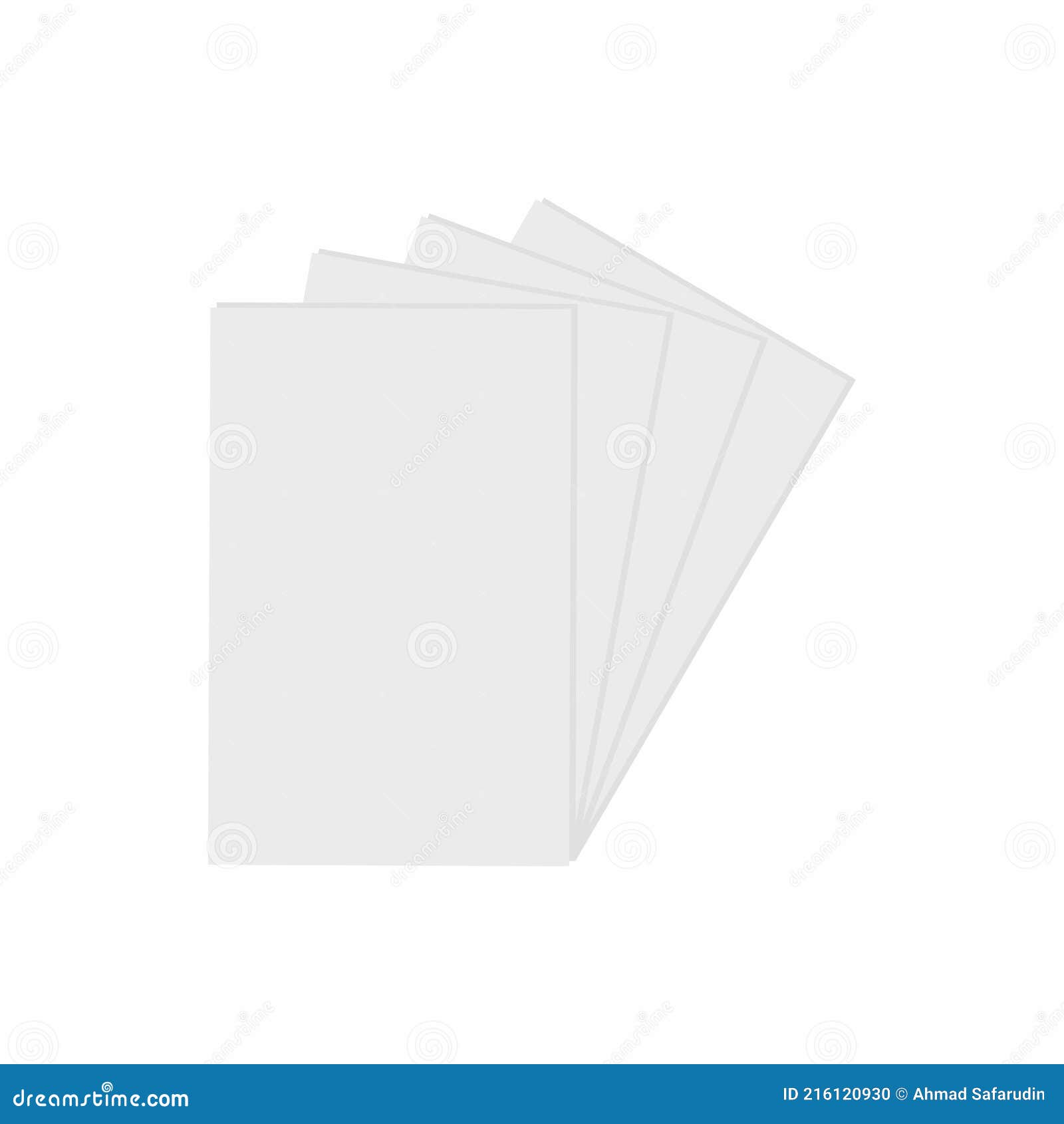 Blank Paper Icon in Flat Design Isolated on White Background. Stack of ...