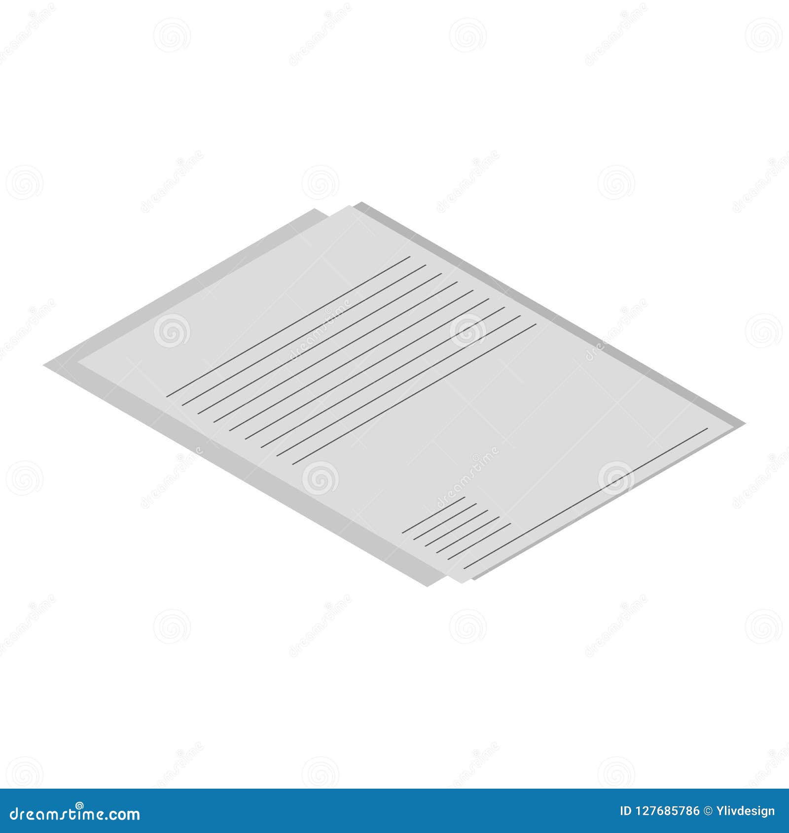 Blank Paper Icon, Isometric Style Stock Vector - Illustration of ...