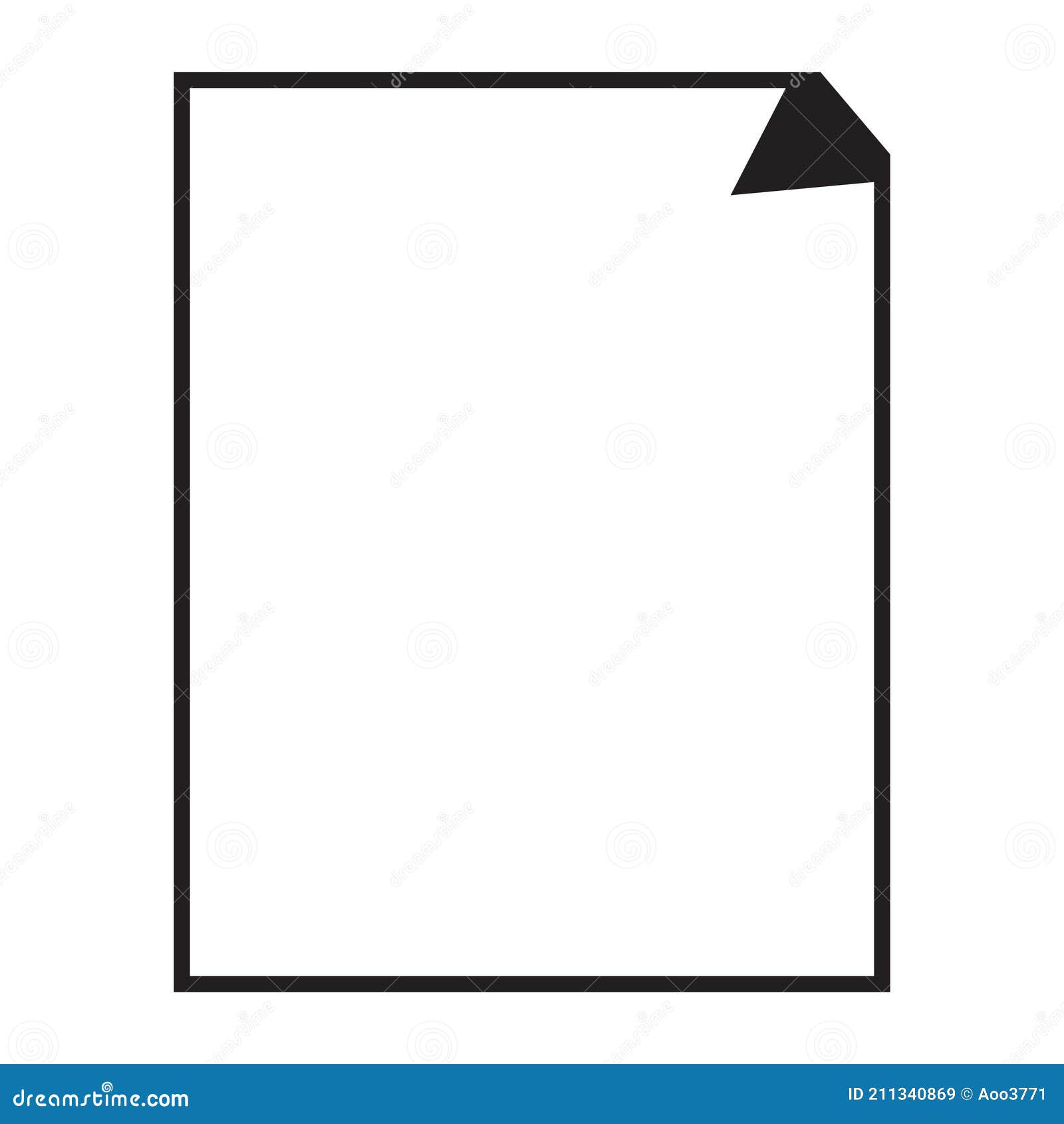Blank Paper Icon on White Background Vector Stock Illustration ...