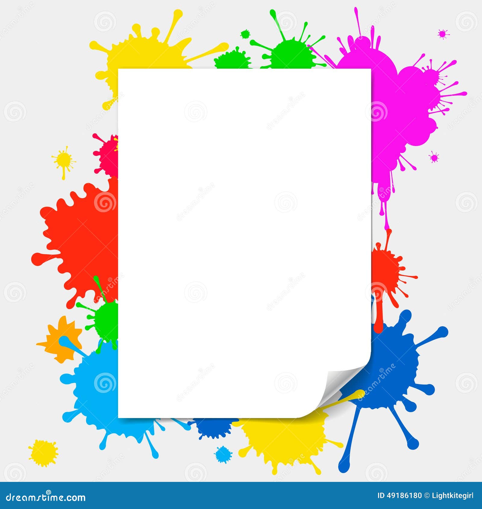 Blank Paper Illustration On Colored Splashes Stock Vector ...