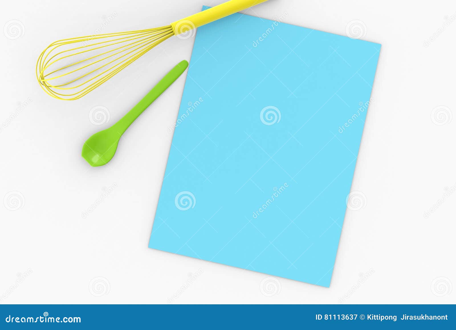 Blank Paper with Kitchen Utensils Top View Stock Image - Image of paper ...
