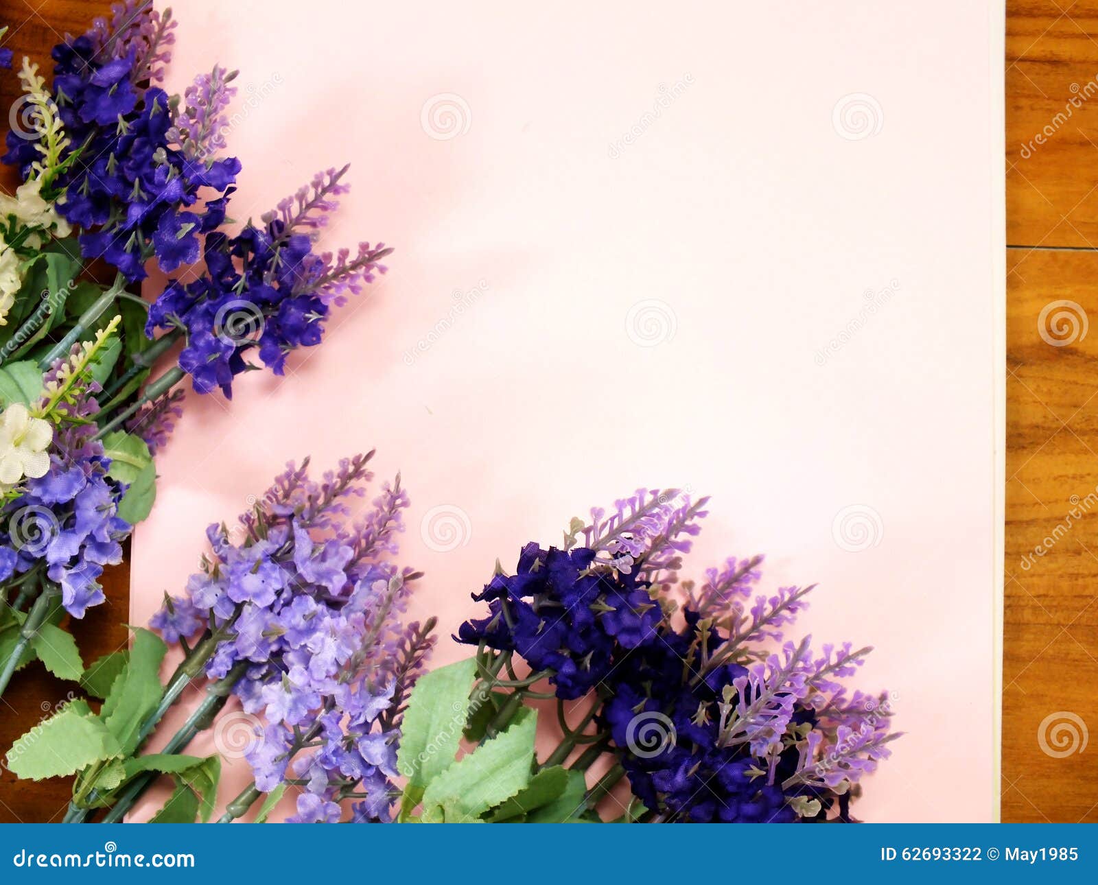 Blank Paper with Lavender and on Texture Paper Stock Photo - Image of ...