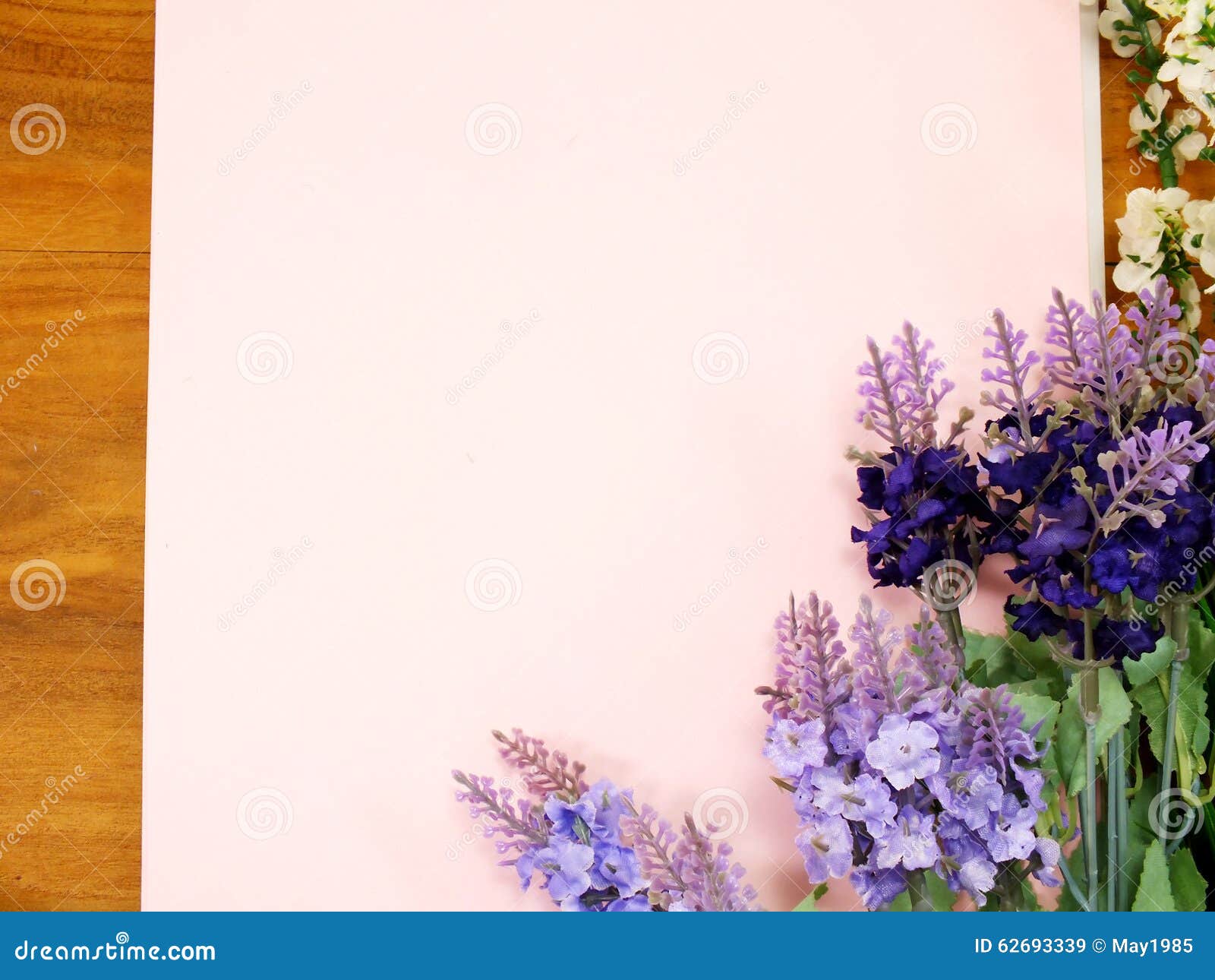 Blank Paper with Lavender and on Texture Paper Stock Image - Image of ...