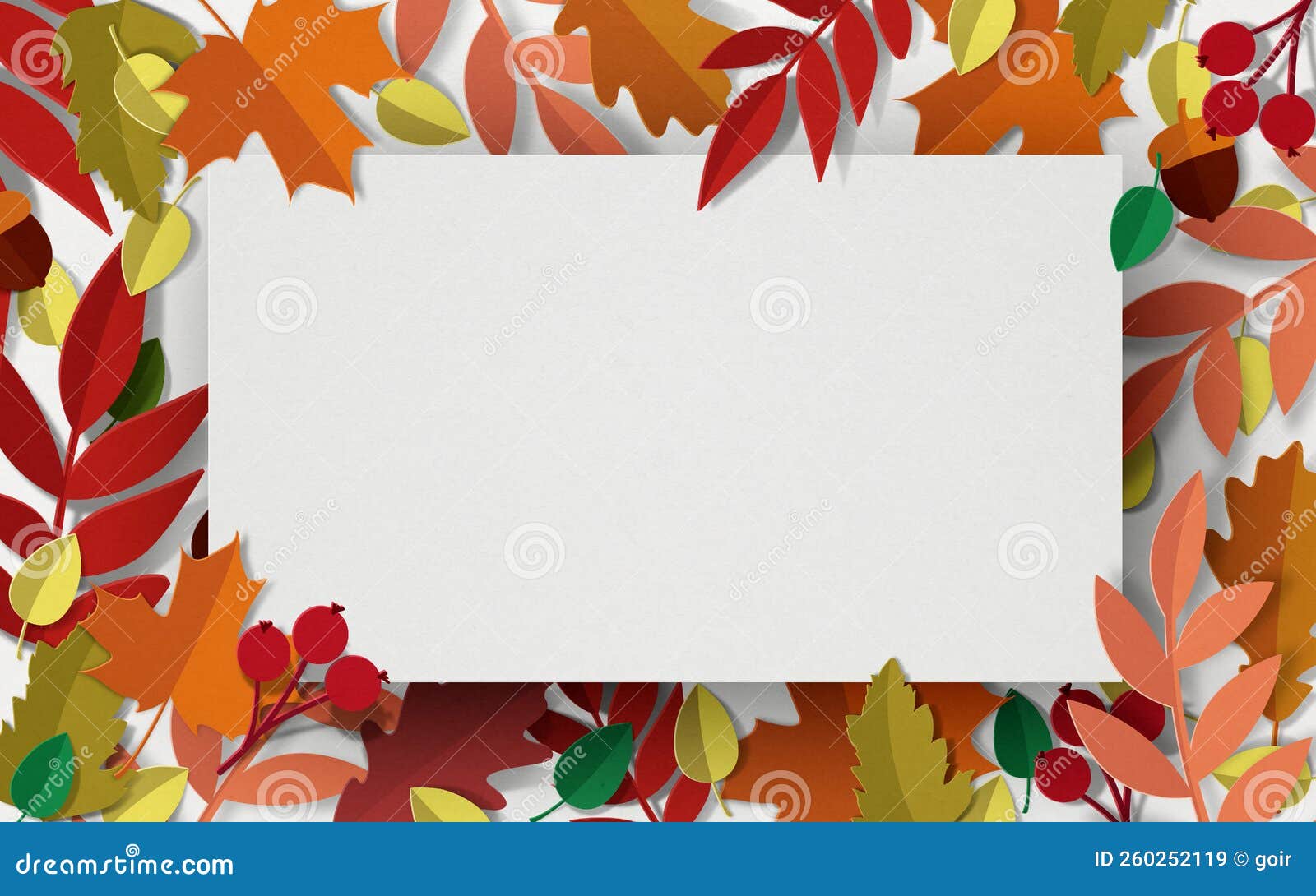 Blank Paper with Leaves Frame Stock Illustration - Illustration of ...