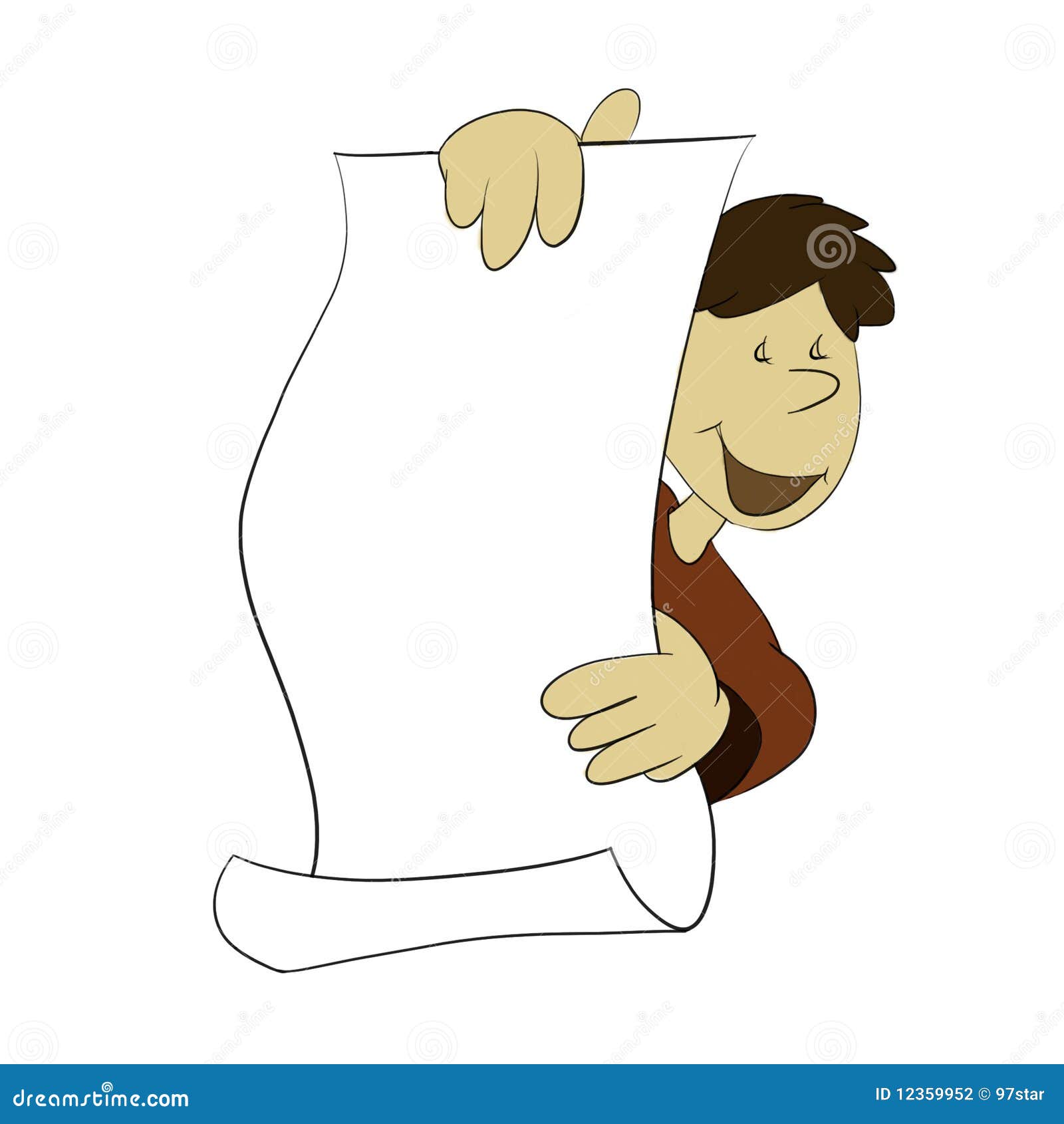Blank paper man stock illustration. Illustration of newspaper - 12359952