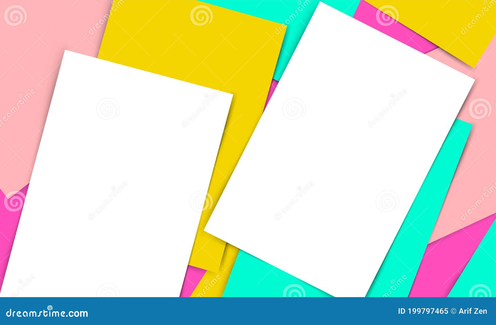 Blank Paper Mockup. Paper Realistic Front and Facing Pages, Empty ...