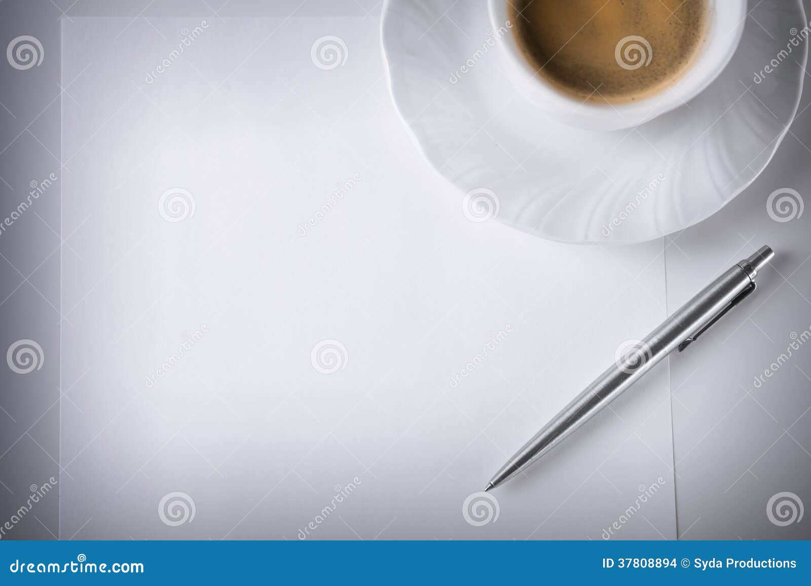 Blank Paper for Note and Coffee Stock Photo - Image of coffee, sheet ...