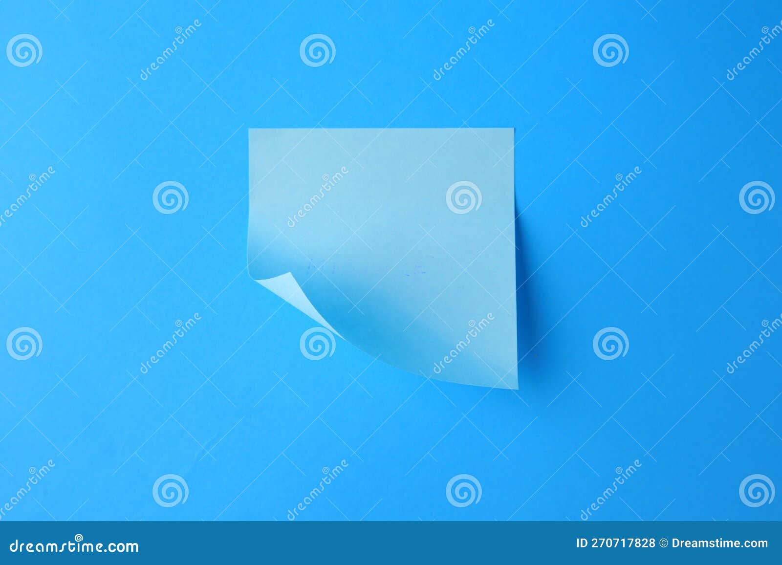 Blank Paper Note on Light Blue Background, Top View Stock Photo - Image ...