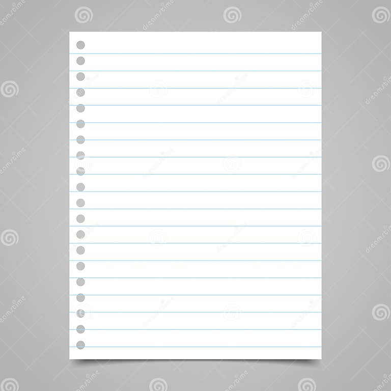 Blank Paper Note with Lines. Vector Illustration Eps10 Stock ...