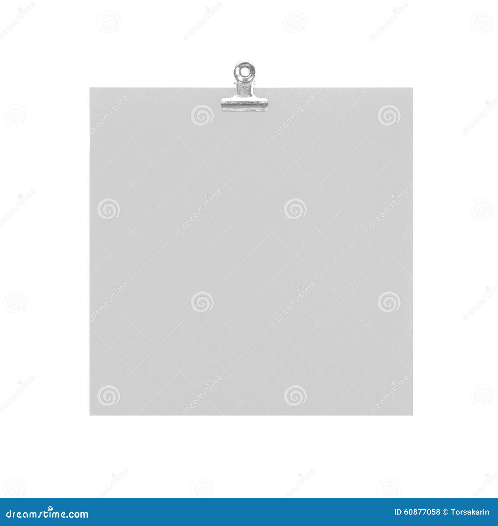 Blank Paper Note and Metal Clip Isolated Stock Photo - Image of ...