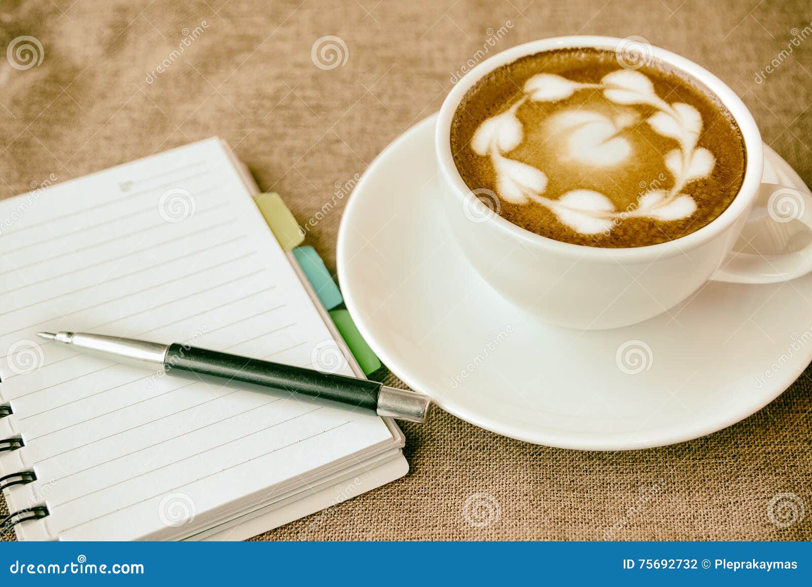 Blank Paper Note with Pen and Cup of Coffee Stock Photo - Image of desk ...