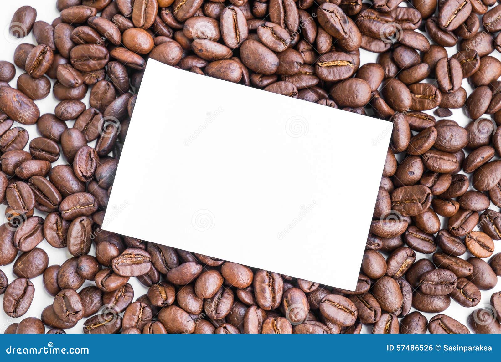 Blank Paper Note on Roasted Coffee Beans Stock Photo - Image of black ...