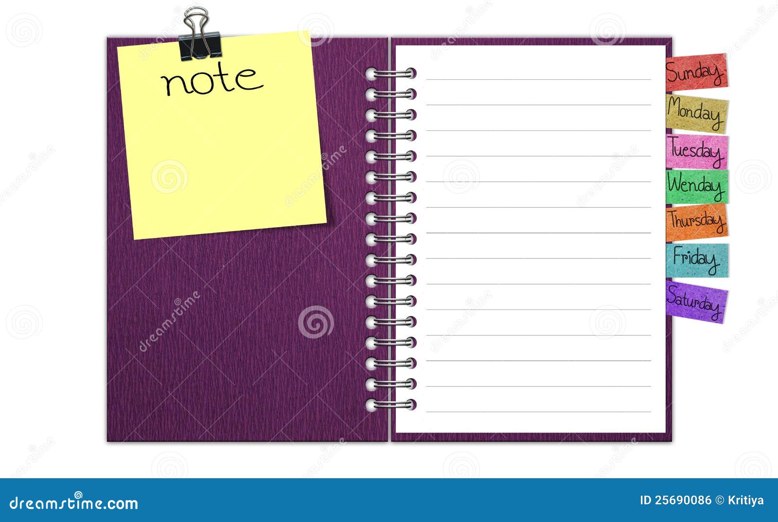 Blank Paper with Notebook stock illustration. Illustration of list ...
