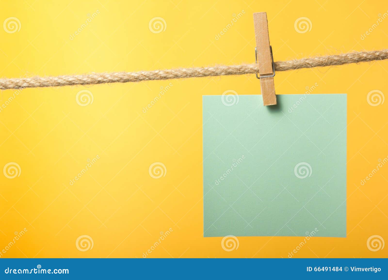 Blank Paper Notes Hanging On Rope With Clothes Pins, Copy Space Stock ...
