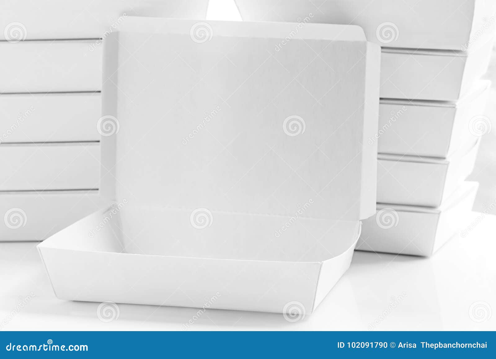 Blank Paper Package White Box For Food Products On The White Background ...