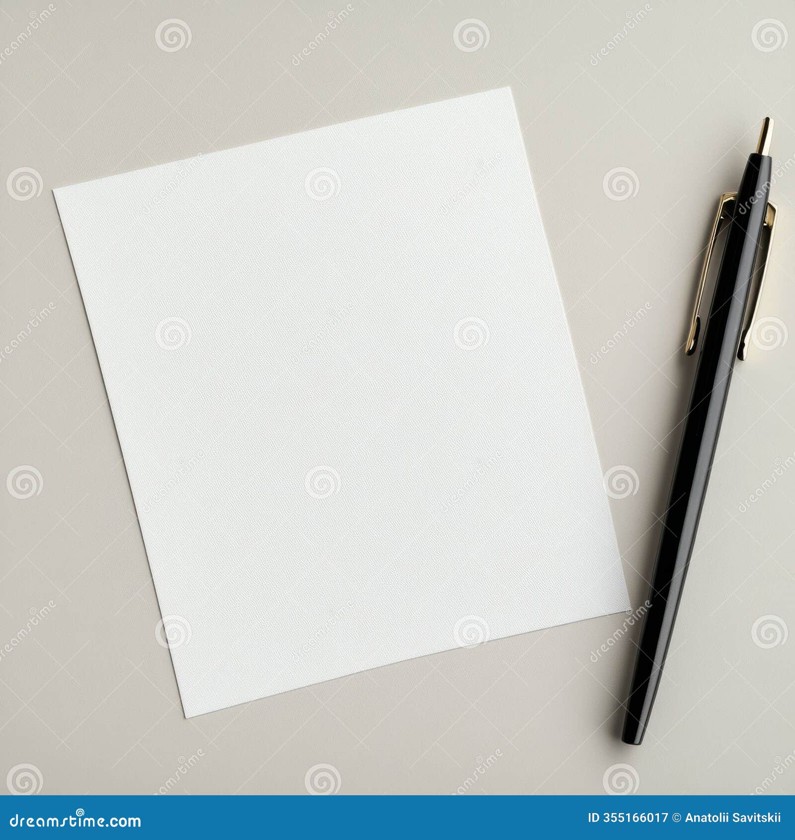 Blank Paper and Pen on a Minimalist Desk Ready for Notes and Ideas in a ...