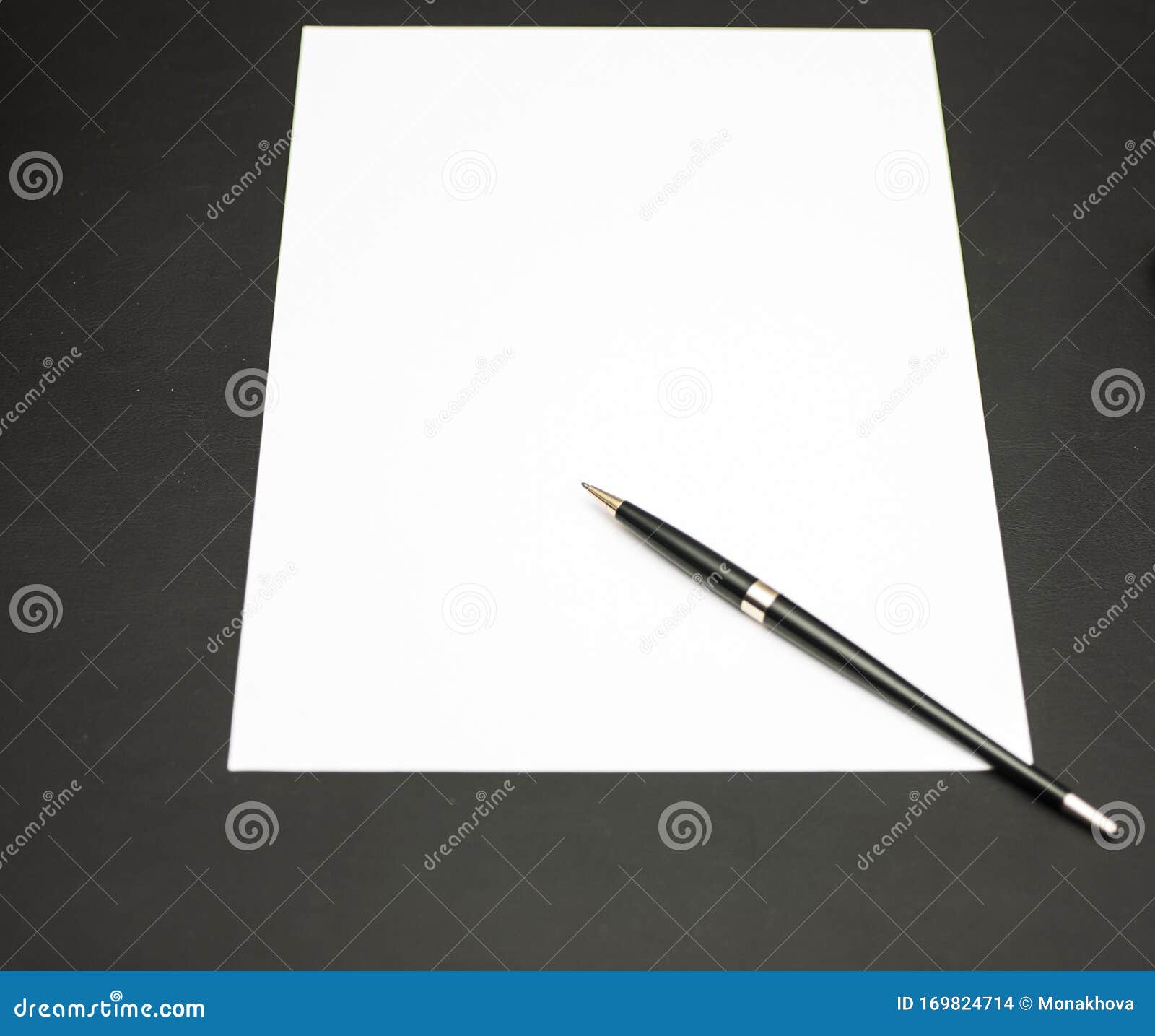 Blank Paper and Pen on the Office Table Stock Photo - Image of table ...