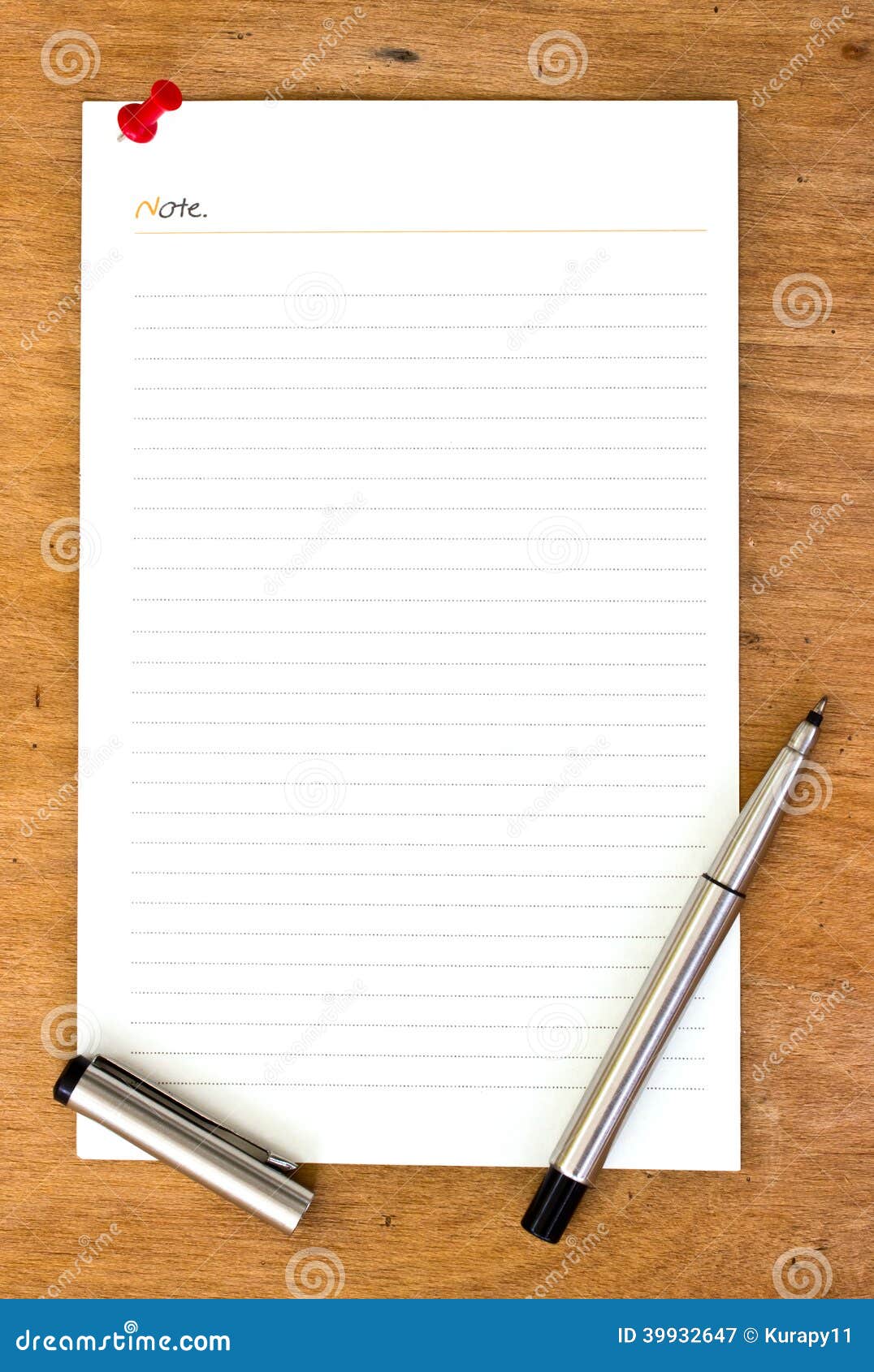 Blank Paper and Pen on Wooden Stock Image - Image of maple, closeup ...