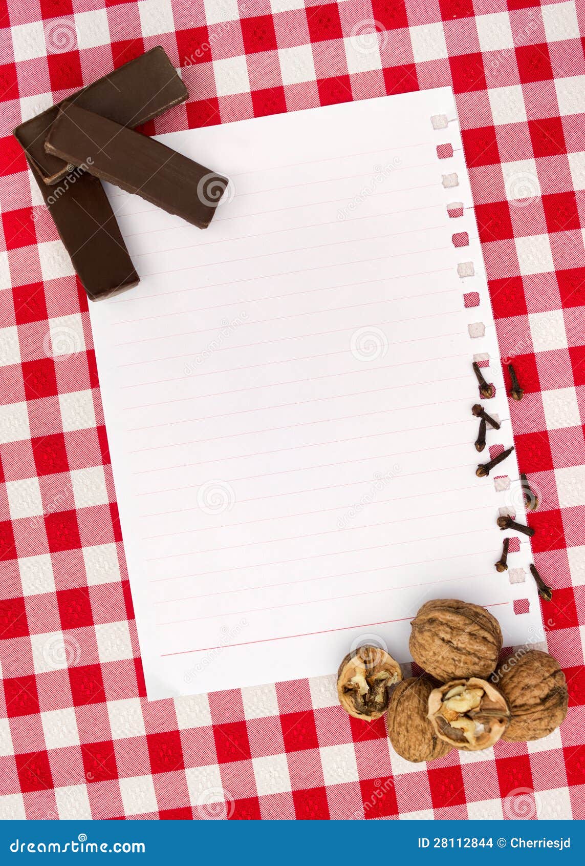 Blank paper for recipes stock photo. Image of mixing - 28112844
